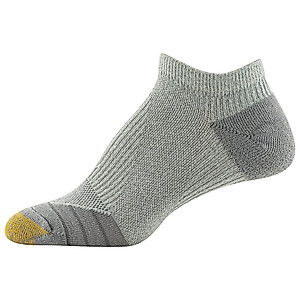 GOLDTOE Women's Cross Arch No Show Socks, 6-Pairs, Cinder Assorted, Medium