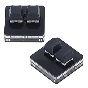 plplaaoo Mechanical Gaming Keyboard, One-Handed Mechanical Keyboard, Gaming Keyboard,2 Key Gaming Keyboard Shortcut Programmable Keypad Type C to USB All Black Multifunction for Home Office, one h