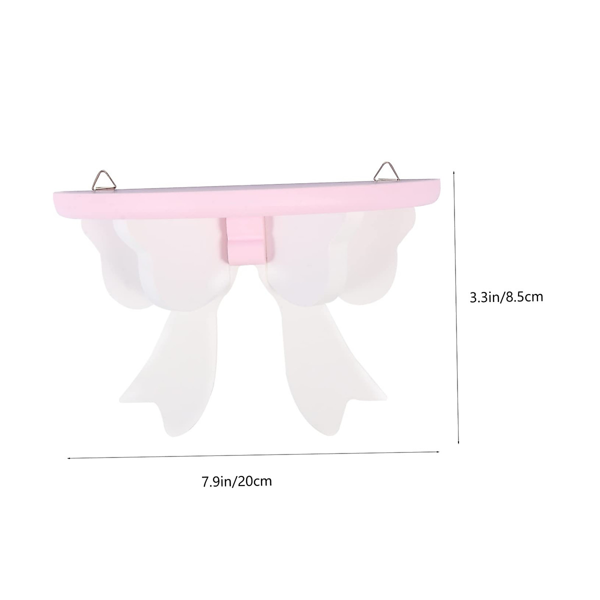 TOVINANNA Wood Floating Shelf, Cute Wooden Bow Tie Rack for Wall, 7.9" Folating Storage Shelves Kawaii Princess Room Decor for Bedroom, Office