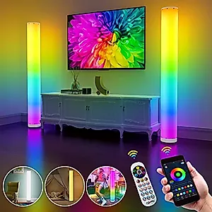 EpochAir 2-Pack Corner Floor Lamp,Lamps for Living Room with Smart App and Remote Control,Color Changing Mood Lighting with Music Sync,Colorful Atmosphere Decoration Lamp Dimmable Night Light