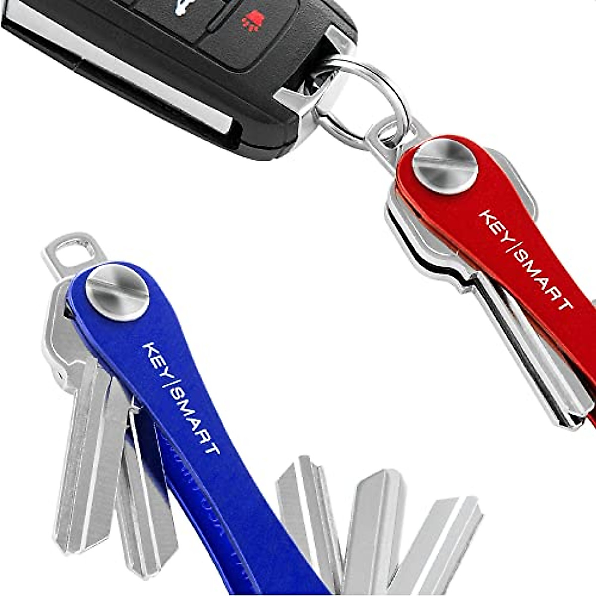 KeySmart Compact Key Holder Add-on Accessory - Stainless Steel Loop Piece Bundle with Bottle Opener and Stainless Steel Quick Disconnect Clip