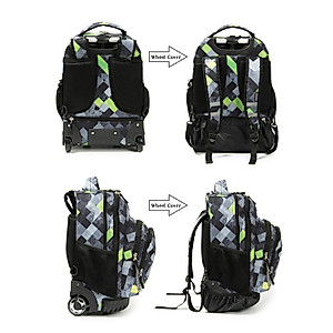 Tilami Rolling Backpack Armor Luggage School Travel Book Laptop 18 Inch Multifunction Wheeled Backpack for Kids and Students