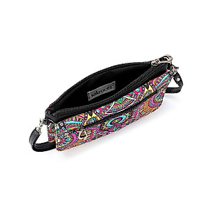 Sakroots Womens Eco-twill Sakroots Corin Smartphone Flap Crossbody in Eco Twill, Rainbow Wanderlust, One Size US