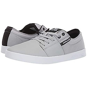 SUPRA Unisex-Adult Stacks II Skate Shoe, LT Grey TUF-White, 8 Regular US