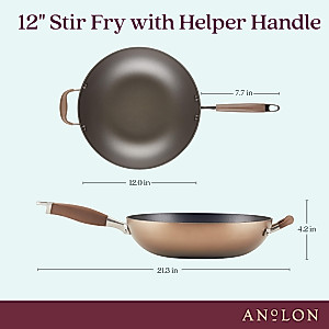 Anolon Advanced Home Hard Anodized Nonstick Wok/Stir Fry Pan 12 Inch