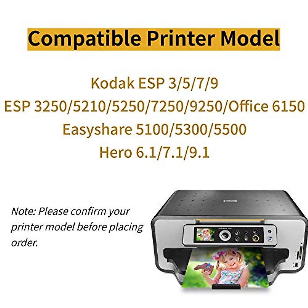 Compatible Kodak 10XL 10B 10C Combo Ink Cartridge Replacement for Kodak Easyshare 5100 5300 5500 ESP3250 ESP5250 ESP3 ESP5 ESP7 ESP9 Hero 7.1 9.1 Printers (5BK, 3C)
