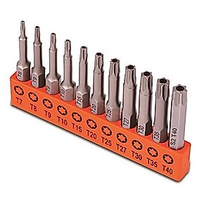 HORUSDY 11-Piece Tamper Resistant Star Bits, S2 Steel, T7 - T40 Security Torx Bit Set