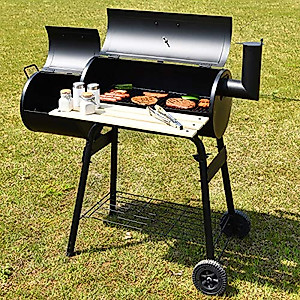 Giantex BBQ Grill Charcoal Barbecue Grill Outdoor Pit Patio Backyard Home Meat Cooker Smoker with Offset Smoker