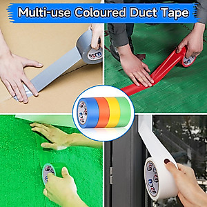 12PCS Rainbow Colored Duct Tape Bulk, 20 Yards x 1.88 Inch Duct Tape Heavy Duty Waterproof, No Residue, Bright Duct Tape Colors and Patterns for Packaging, Arts Crafts, Color-Coding, and DIY Projects