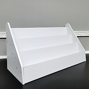 FixtureDisplays® White Countertop Book Shelf Display, Greeting Card Rack, Step Rack for Literature, Magazines, Brochure, Tile Sample Paint Brochure Holder, Unassembled 2904-white-NPF