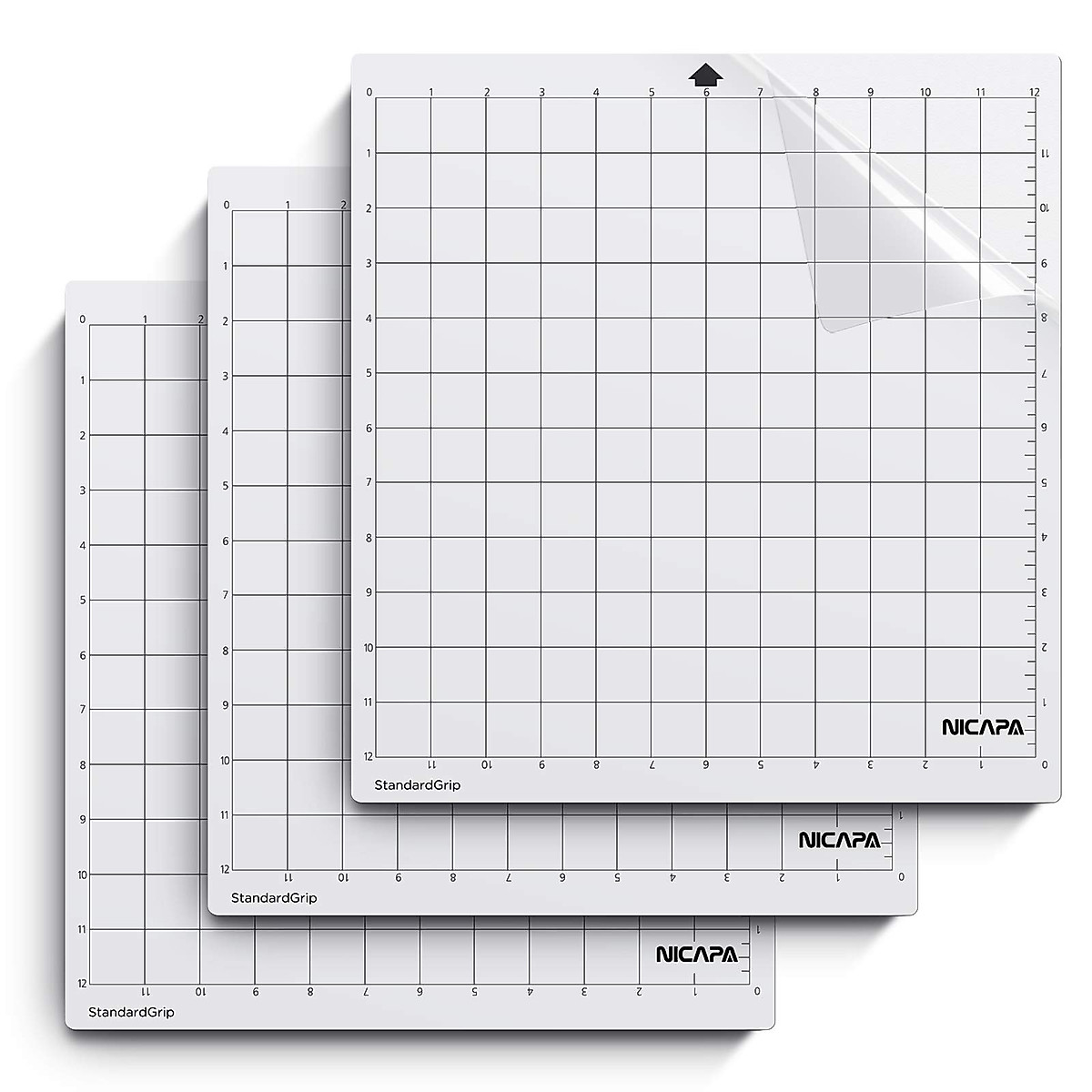Nicapa StandardGrip Cutting Mat for Silhouette Cameo 4/3/2/1 (12x12 inch,3 Mats) Standard Adhesive Sticky Quilting Cut Mats Replacement Accessories for Silhouette Cameo