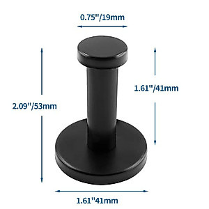 Cionyce 2 PCS Bathroom Towel Hooks, Black Stainless Steel Wall Mounted Robe Hook Round Coat Hooks, Heavy Duty Clothes Hanger for Bathroom, Bedroom, Living Room, Office (2 Inch)