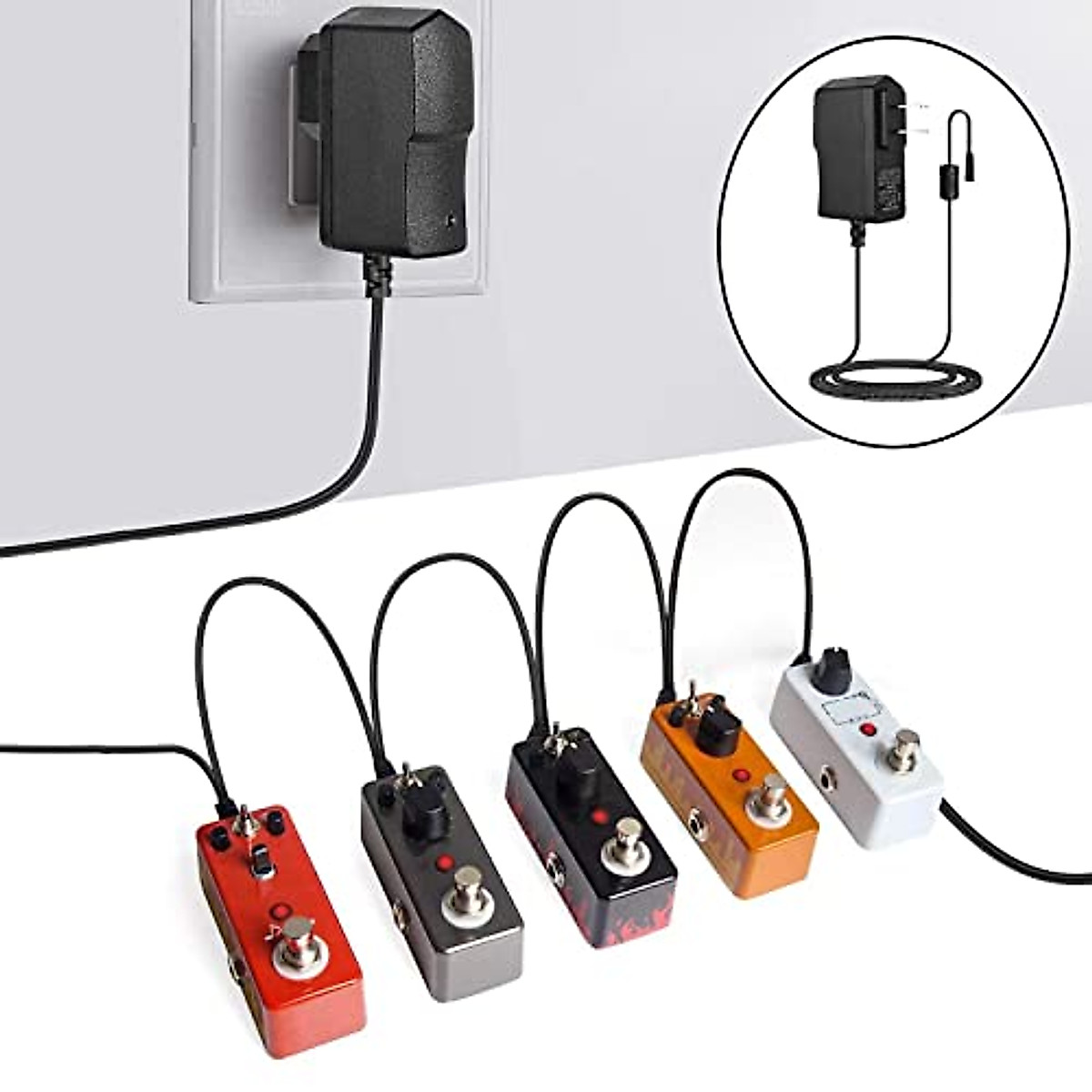 BESSTUUP 850mA Keyboard Power Supplies Guitar Pedal Adapter 6.6ft for Electric Guitar Accessories