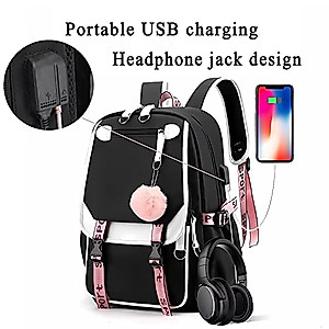 KYZXE USB Backpack Casual Daypack Lightweight Cartoon Bookbag 18.5 in Large Laptop Bag College Bag for Travel Concert Gifts-4