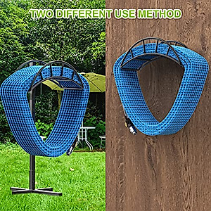 Garden Hose Holders for Outside,Detachable Garden Hose Holder Metal Freestanding Hose Holder, Heavy Duty Water Hose Holder for Garden Yard Lawn Black