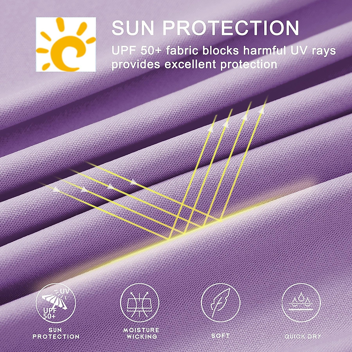 Willit Women's UPF 50+ Sun Protection Shirt Long Sleeve SPF UV Shirt Rash Guard Swim Hiking Fishing Tops Lightweight Purple M