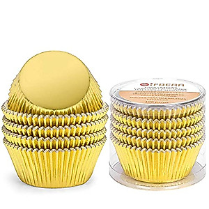 Gifbera Gold Foil Muffin Cupcake Liners/Baking Cups Standard Size, 100-Count