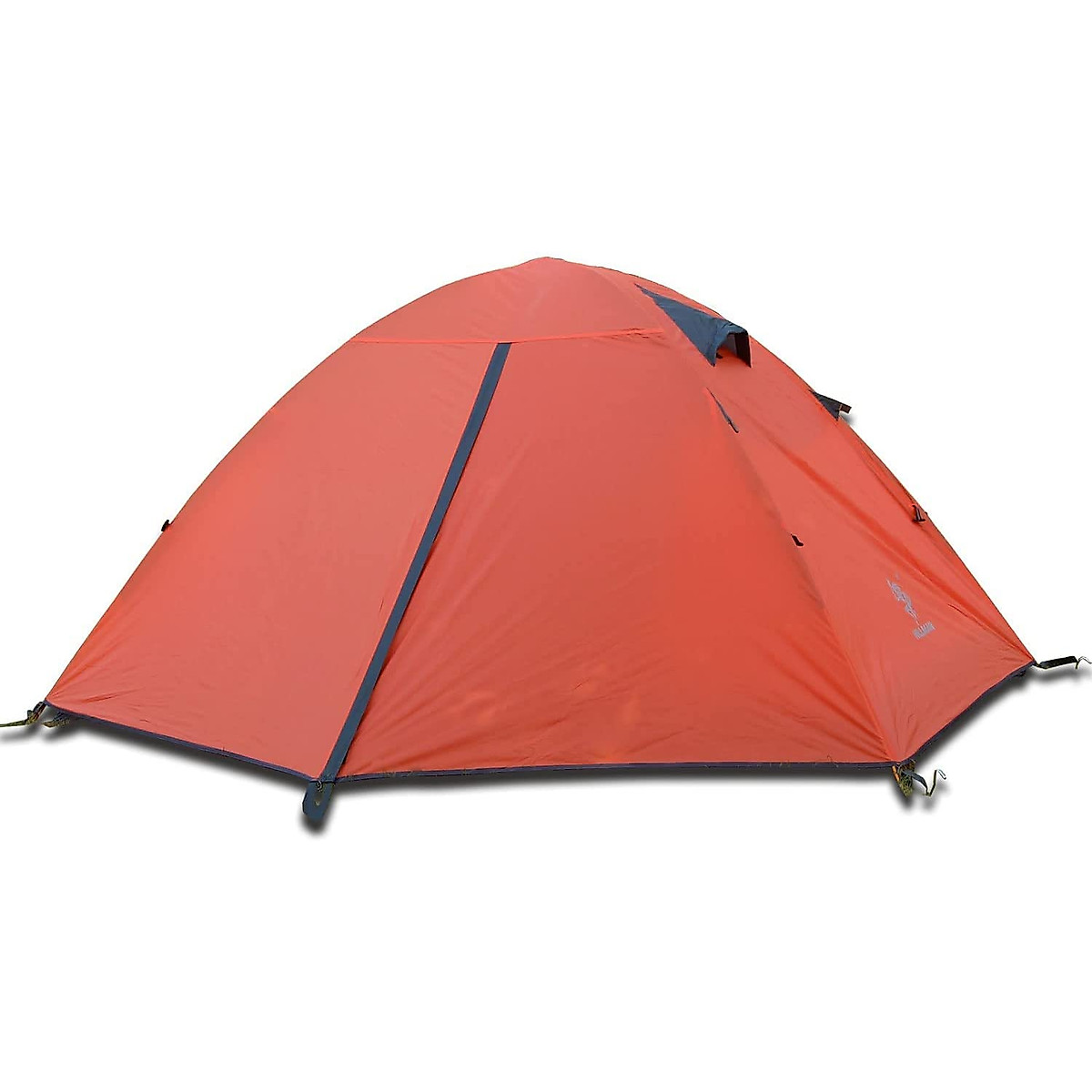 2 Person Backpacking Tent 3-4 Season Windproof Camping Tent Awning Family Tent Two Doors Double Layer with Aluminum rods for Outdoor Camping Family Beach Hunting (Orange-2 Person)