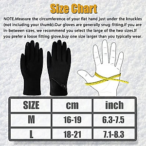 Alepo Womens Winter Warm Gloves, Contrast Color Design Touchscreen Texting Fleece Lined Windproof Driving Gloves Hand Warmer (Black-M)