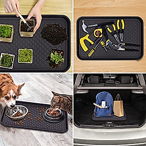 Flyowl Boot Tray for Entryway Indoor, 2 Pack 24 x 16 inch Heavy Duty Shoe Mat for All Weather, Use to Store Shoes&Boot, Pets' Feeder, Plants, Tools.