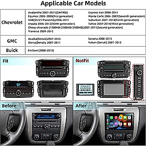 Android 12 Car Stereo for Chevrolet Chevy Silverado/GMC Sierra Yukon/Buick Enclave 2007-2012, 8 Inch GPS Navigation Touch Screen Radio with Bluetooth Backup Camera Wireless CarPlay&Android Auto,2+32GB