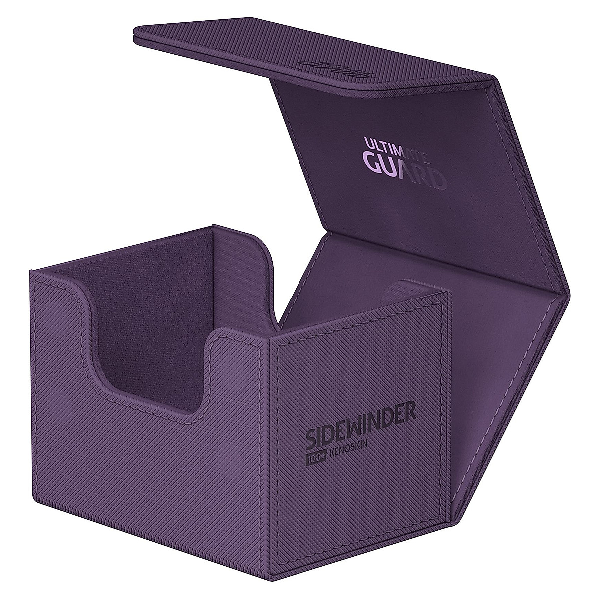 Ultimate Guard Sidewinder 100+, Deck Box for 100 Double-Sleeved TCG Cards, Purple, Magnetic Closure & Microfiber Inner Lining for Secure Storage