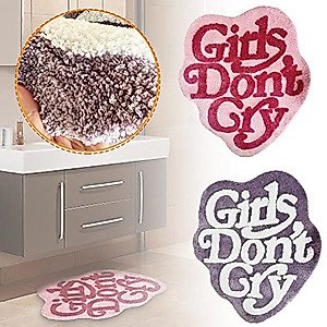 Girls Don't Cry Rug Faux Area Rug Heart Shaped Rug Carpet for Home Living Room Sofa Floor Bedroom