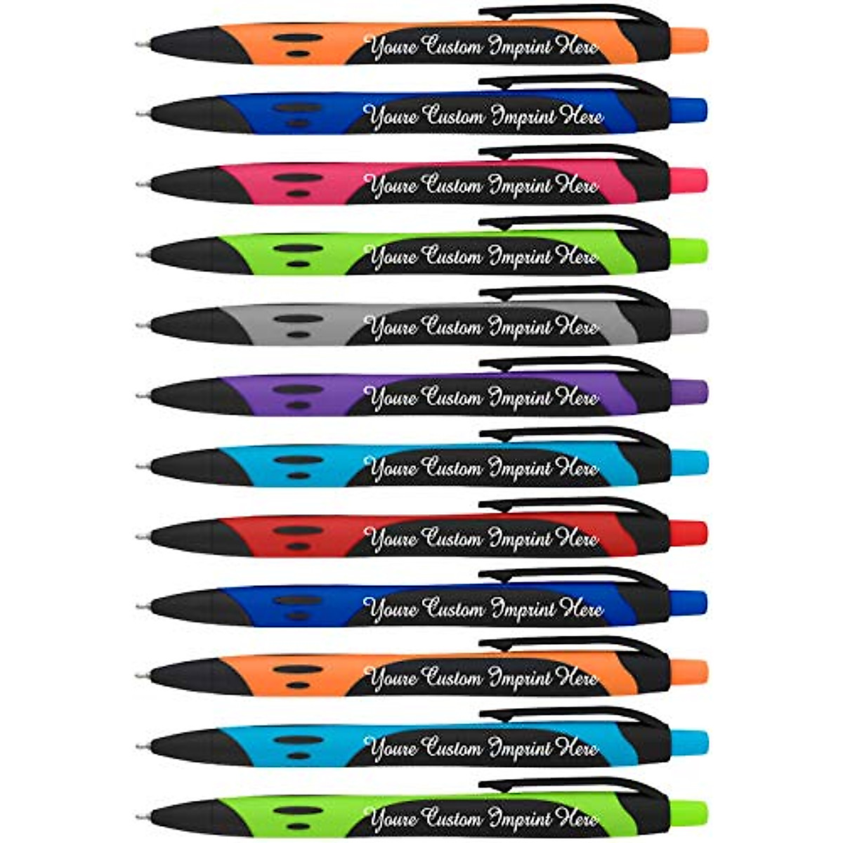 Your Name Custom Printed on our Bentley Rubberized Two-Tone Soft Touch Ballpoint Pen is a stylish, premium pen, black ink, medium point. Box of 12 - PERSONALIZED FREE (Orange)