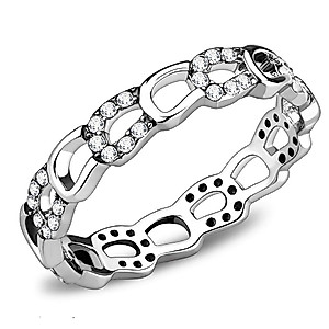 Eternal Sparkles Women's Horseshoe Hoove Horse Equestrian Riding Band with Crystal Details Symbolic Novelty Fashion Hypoallergenic Stainless Steel Statement Ring