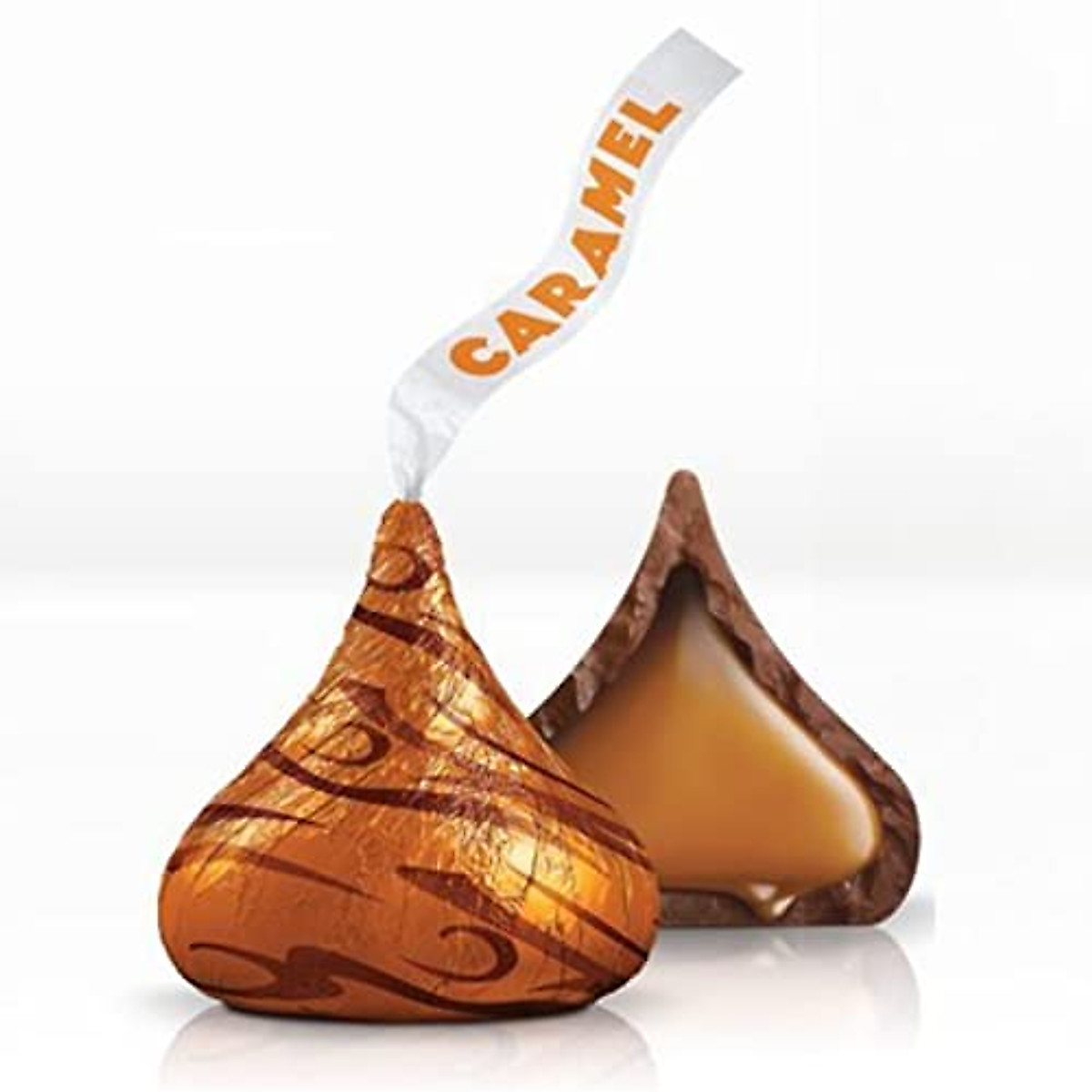 Hershys KISSES Caramel Chocolate Candy, Great for Thanksgiving and Christmas - Bulk Pack, 2 Lbs