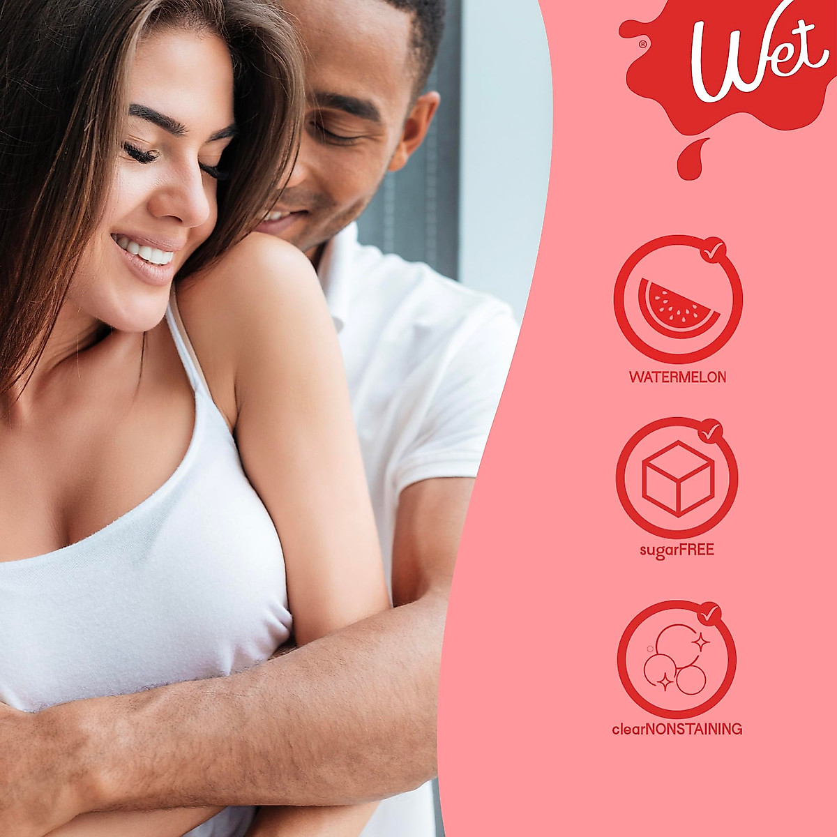 Wet Water-Based Flavored Lube for Men, Women & Couples, 3 Fl Oz (Juicy Watermelon) - Long-Lasting Premium Personal Lubricant Safe to Use with Latex Condoms - Gluten Free & Sugar Free