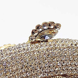 Flada Eye Shape Luxury Crystal Wedding Purses Women Handbags Clutch Evening Bag Silver