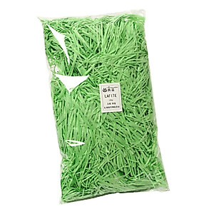 NC Basket Grass,Crinkle Cut Tissue Paper,Recyclable Craft Shred Confetti Raffia Paper Filler,For Easter Gift Box Wrapping Packing Filling,100g 3.53oz Party Decoration (green)
