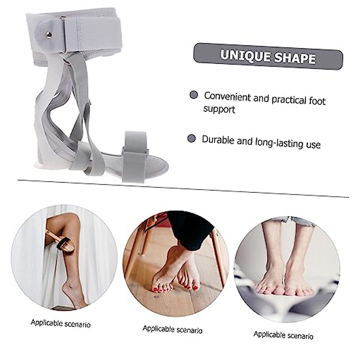 LALAFINA Foot Valgus Immobilizer Leg Brace Ankle Pain Support Moldable Night Splint White Orthotics for Plantar Fasciitis Lightweight Drop Foot Brace Foot Support Home Drop Foot Brace