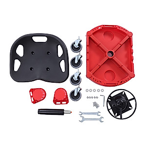 YIYIBYUS Mechanic Stool Chair with Wheels, Heavy Duty Garage Shop Stool On Wheels, Rolling Stool Car Detailing Creeper Seat with Tool Tray for Workshop, Auto Repair Shop and Home