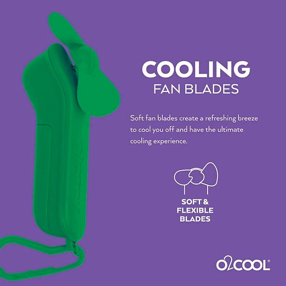 Battery Powered Pocket Sized Fan With Carabiner, Green