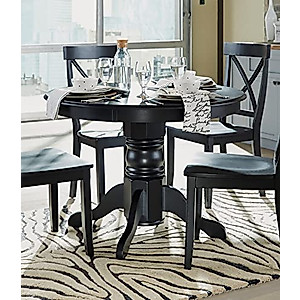 Classic Black 42" Round Pedestal Dining Table by Home Styles