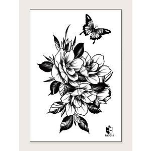 1sheet Floral Pattern Tattoo Sticker