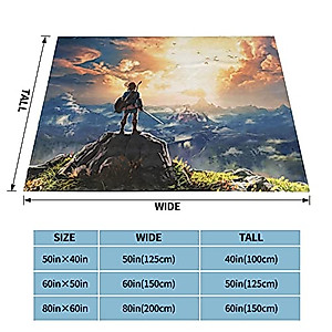 Game Anime Mountain Castle Throw Blanket Flannel Fleece Blanket Soft Cozy Air Conditioning Blankets for Bed Sofa Couch Camping 50"x40"