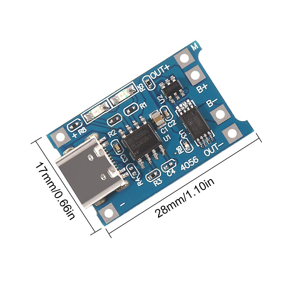 AITRIP 10pcs TP4056 Type-c USB 5V 1A 18650 Lithium Battery Charger Module Charging Board with Dual Protection Functions (10pcs TP4056 Type-c USB)