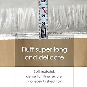 MIEMIE 6x6 Soft Round Area Rug for Bedroom Modern Fluffy Circle Rug for Kids Girls Baby Room Indoor Plush Circular Nursery Rugs Cute Cozy Area Rugs for Living Room, Light Grey