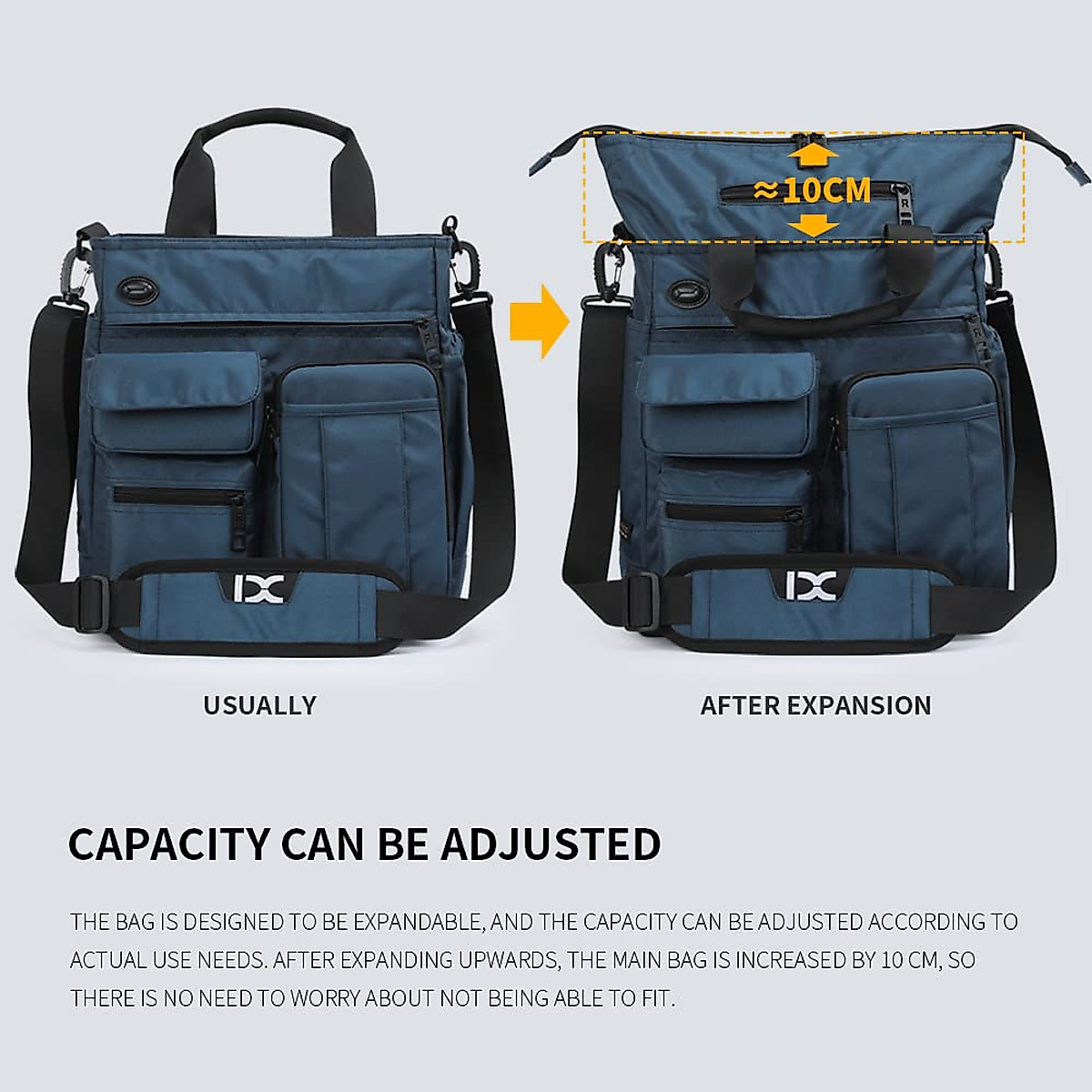 IX INOXTO Mens Messenger Bag Laptop Shoulder Bag Computer Work Office Bag Waterproof Briefcases for Travel Work (blue)