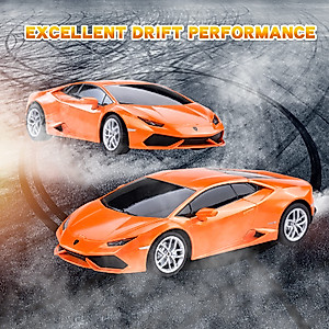 RÄDER Licensed RC Series,R/C 1:24 Lambo HURAC LP610-4 Remote Control Car, Electric Sport Racing Hobby Toy Car, Model Vehicle for Boys and Girls Teens and Adults Gift White