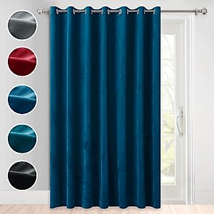 StangH Velvet Curtain 108 inches Long - Thick Soft Blackout Velvet Fabric Large Window Panel Drapes High Ceiling Wall Backdrop Panel for Living Room, Royal Blue, 100 by 108 inches Long, 1 Piece