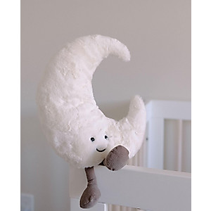 EASELR WeightedPlush 14" Moon Plush Toy Cute Smile Funny Moon Sunshine Stuffed Animals Pillow Moon Shape Soft Plushie for Gifts for Kids Birthday