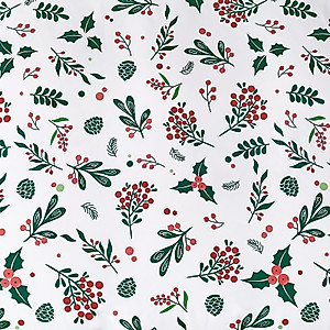 WONGS BEDDING Christmas Duvet Cover Set King,Merry Christmas Holly Berry Printed Bedding Duvet Cover,3 Pieces New Year Bedding Set with 2 Pillowcases 104”X 90”