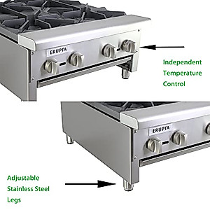 ERUPTA 24'' Commercial Hot Plate Natural/Propane Gas Cook Stove Range with 4 Burners BTU 112,000 Restaurant Equipment¡­