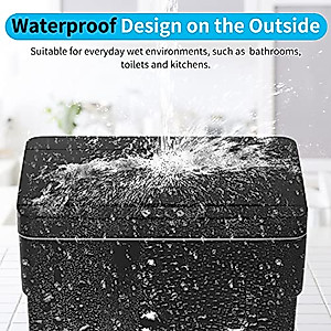 BLKMTY Trash Can 13 Gallon Trash Cans 50 Liter Kitchen Trash Can with Lid Plastic Garbage Can Automatic Garbage Bin Touchless Trash Bin for Office Bathroom Rubbish Can Auto Waste Bin, Black