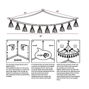 TAKNAP Boho Macrame Stuffed Animal Hammock or net Holder for Toy Storage Organization Aesthetic Cute Room or playroom Decor Cute Stuff