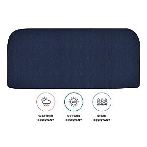 Honeycomb Outdoor Cushion 42" W x 18.5" D x 2.5" T, Textured Solid Indigo Blue Loveseat Bench Cushion